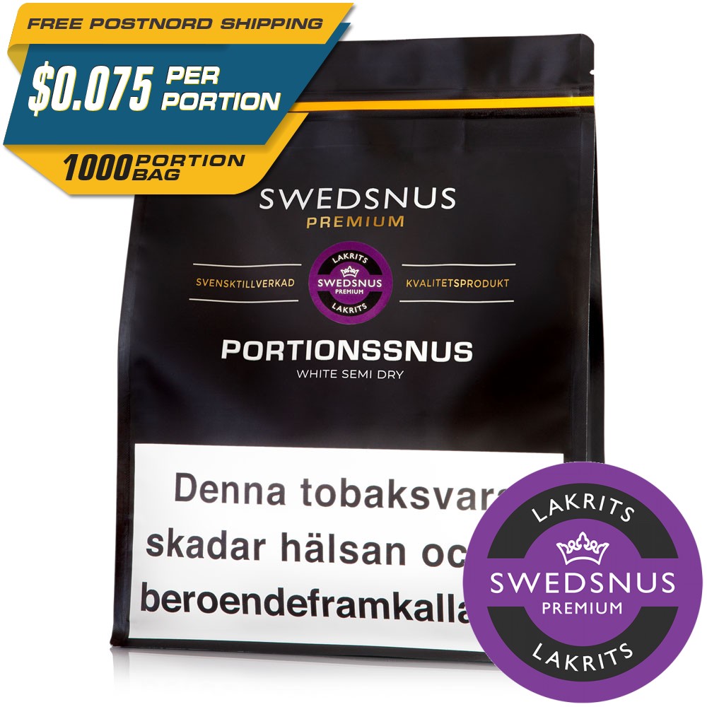 Premium Licorice Portion snus |The absolute best snus deal - SnusRoom.com